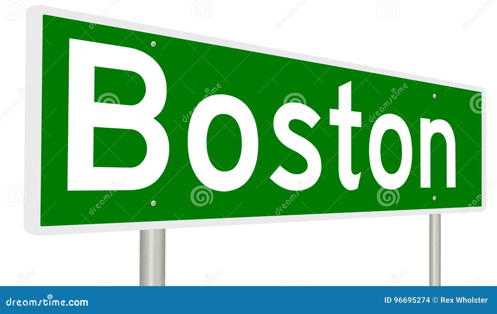 Highway Sign for Boston Massachusetts Stock Illustration - Illustration ...
