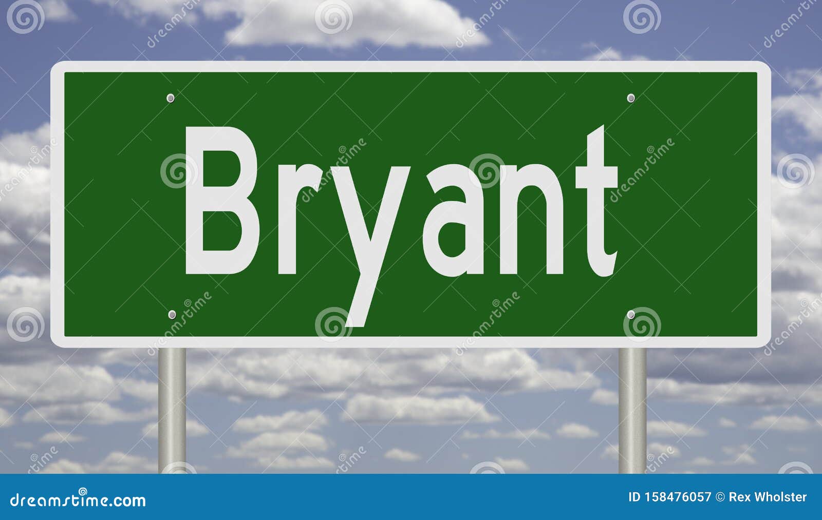 Highway Sign for Bryant Arkansas Stock Illustration - Illustration of ...