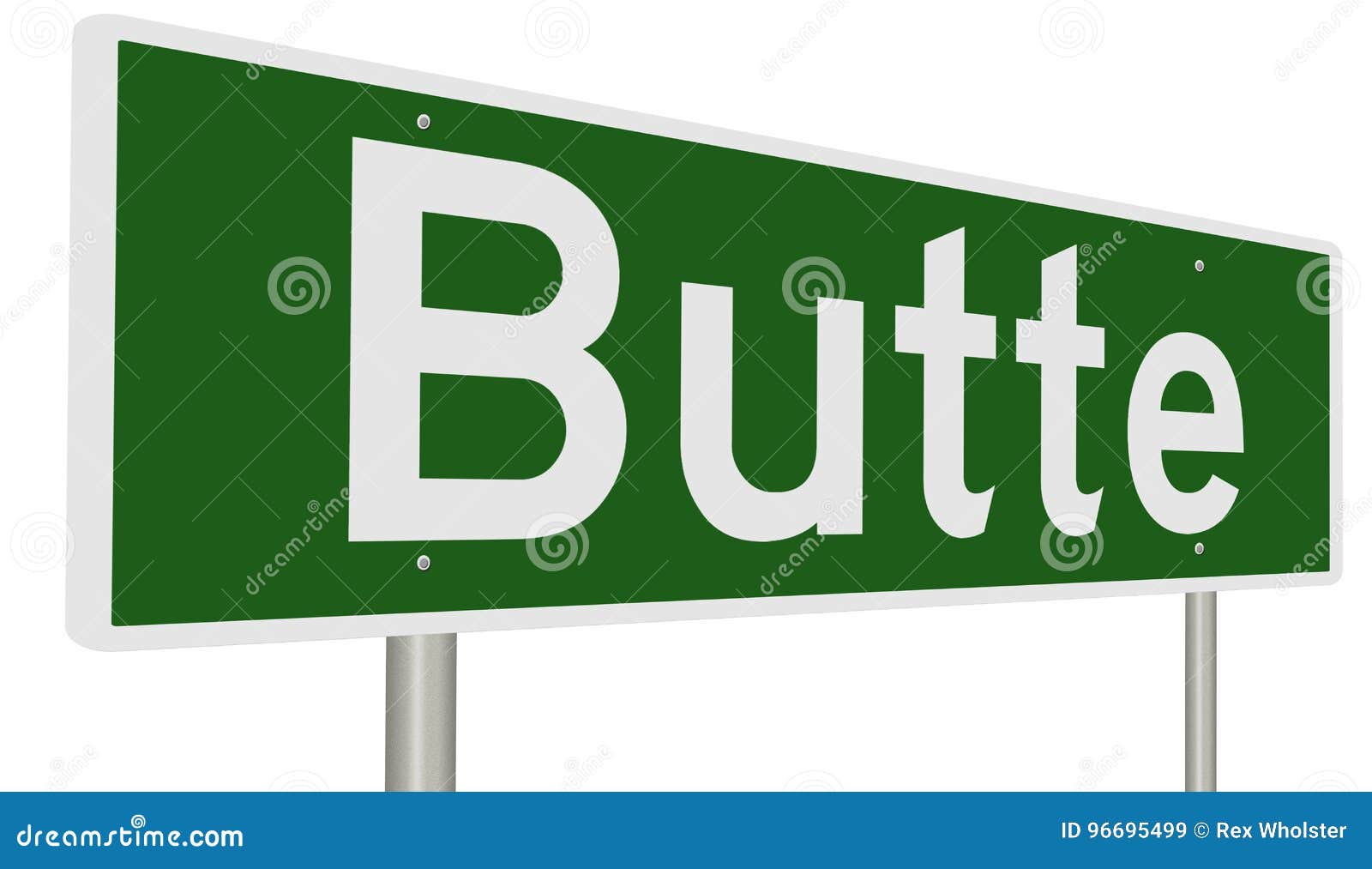 Highway Sign for Butte Montana Stock Illustration - Illustration of ...