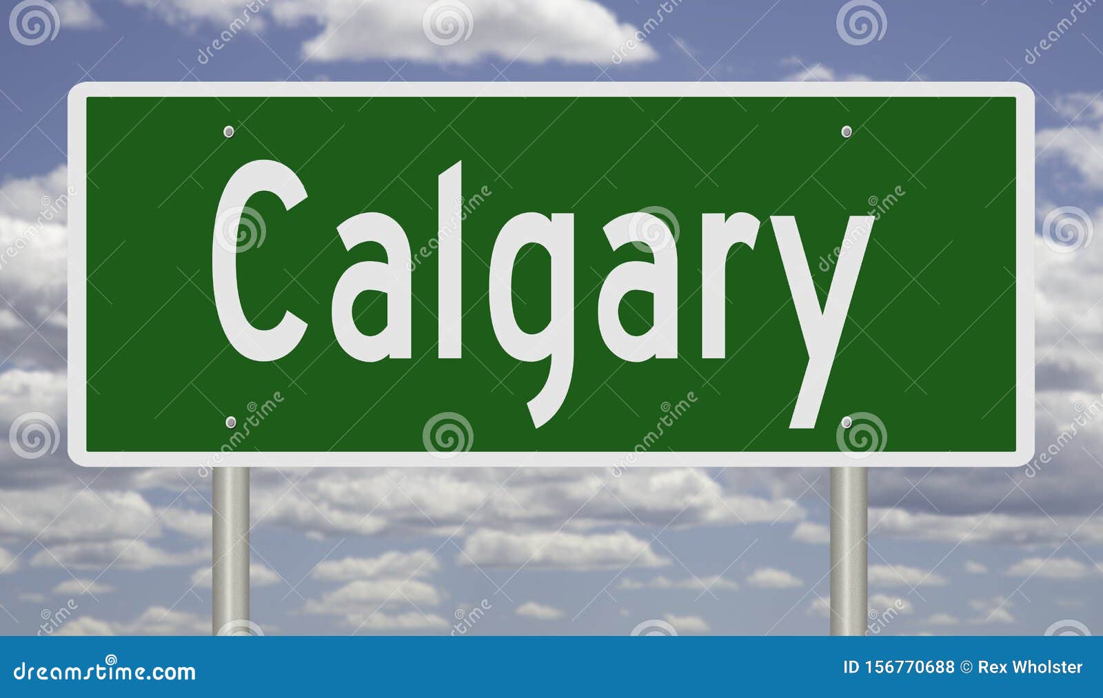 Highway Sign for Calgary Alberta Canada Stock Illustration ...