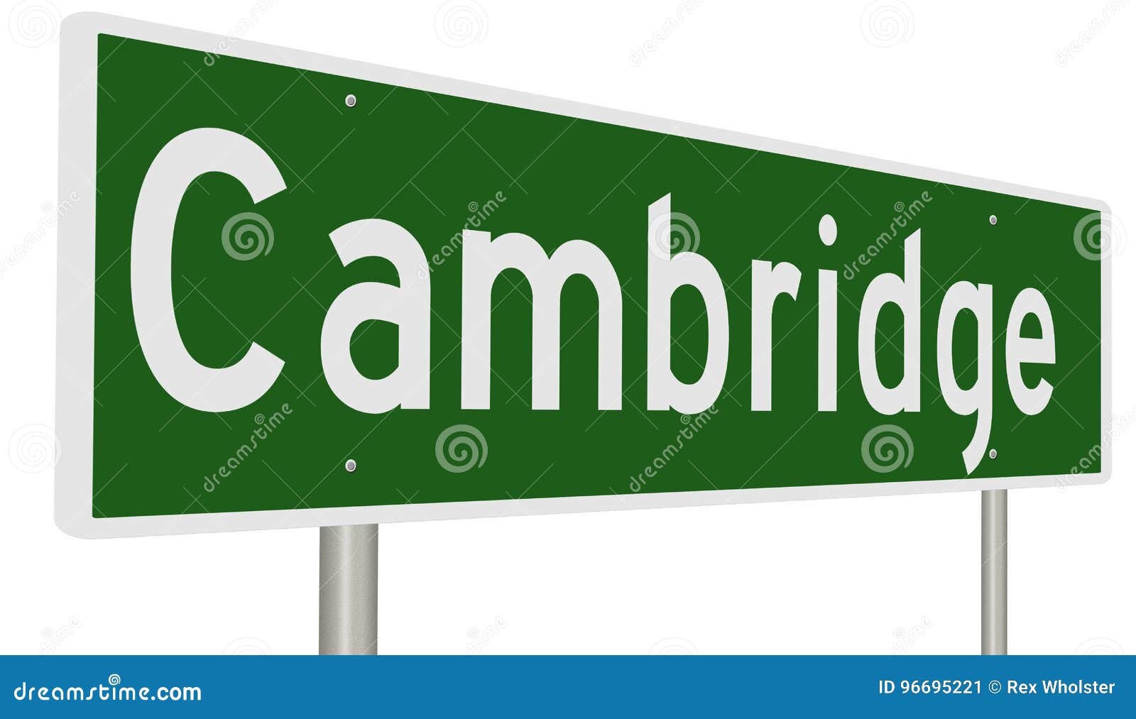 Highway Sign for Cambridge Massachusetts Stock Illustration ...