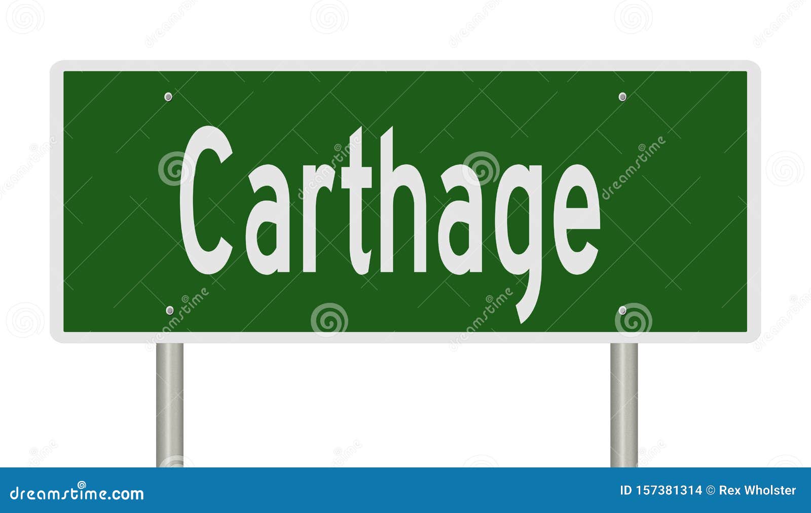 Highway sign for Carthage stock illustration. Illustration of city ...