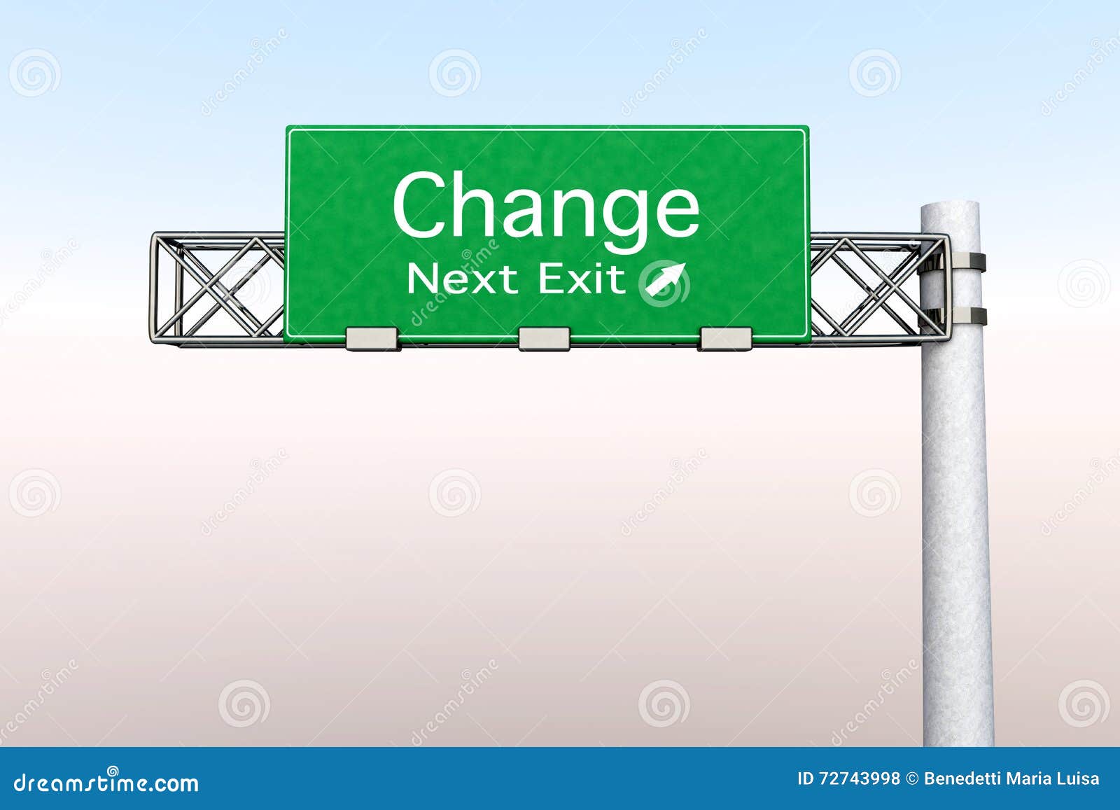 Highway Sign - Change stock illustration. Illustration of developement ...