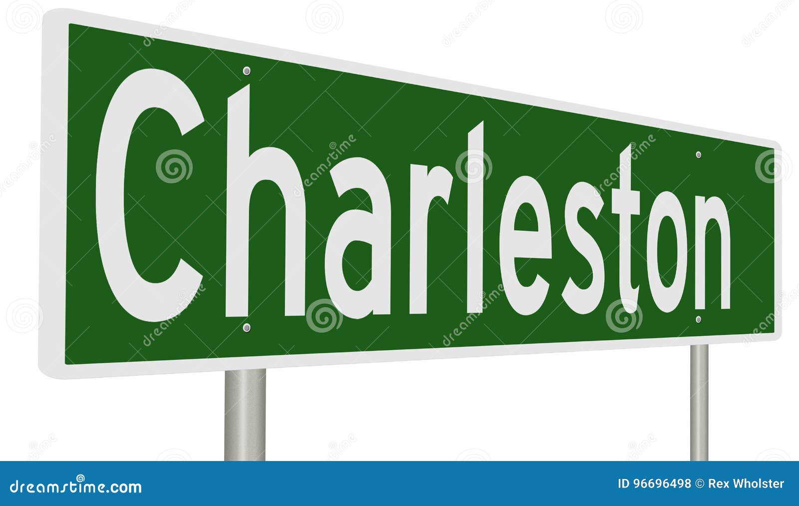Highway Sign for Charleston Stock Illustration - Illustration of ...
