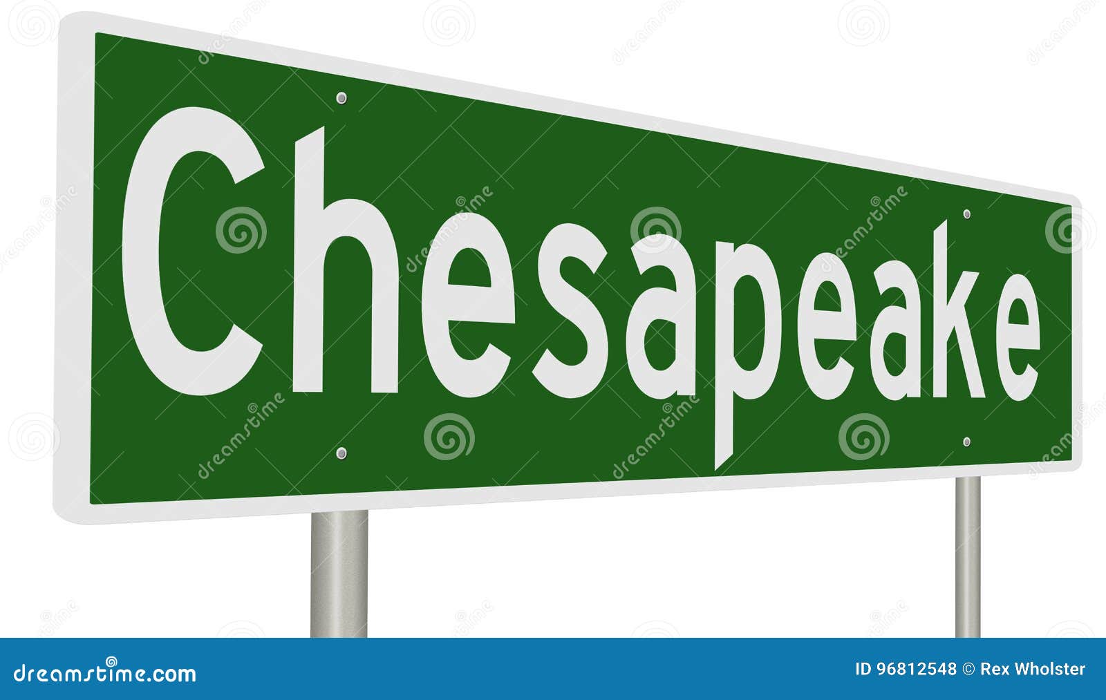 Highway Sign for Chesapeake Stock Illustration - Illustration of city ...