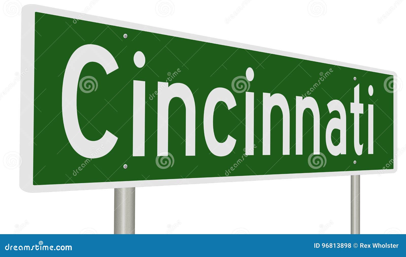Highway Sign for Cincinnati Stock Illustration - Illustration of travel ...