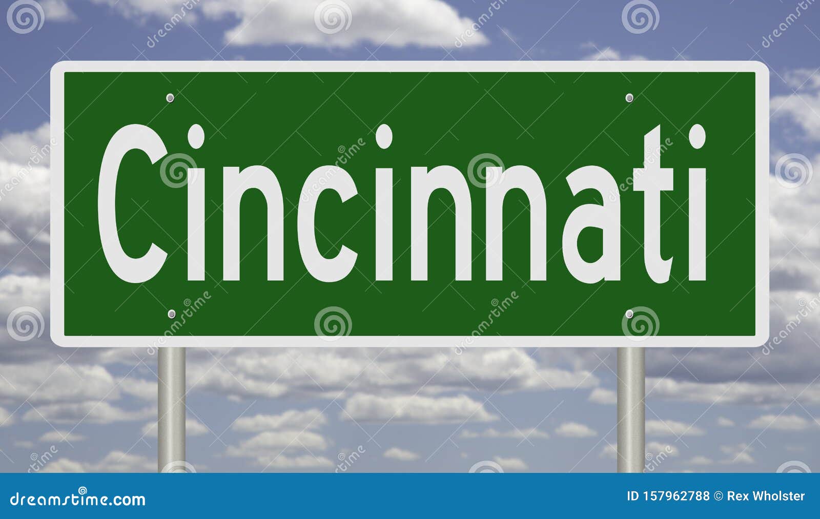 Highway Sign for Cincinnati Ohio Stock Illustration - Illustration of ...