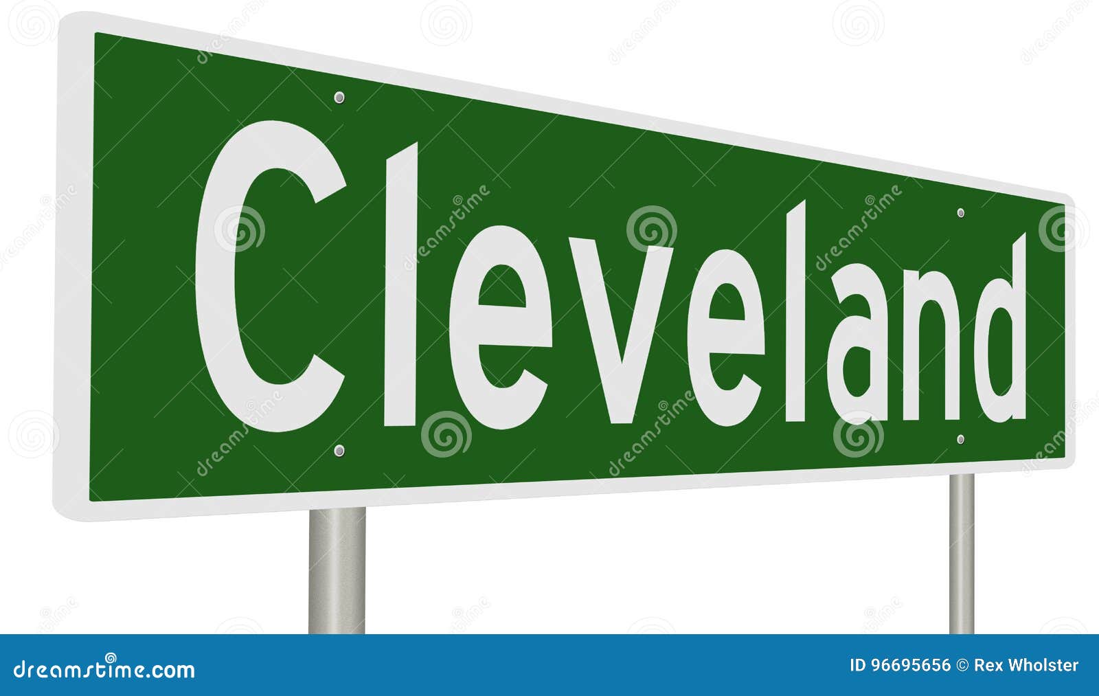 Highway Sign for Cleveland Ohio Stock Illustration - Illustration of ...
