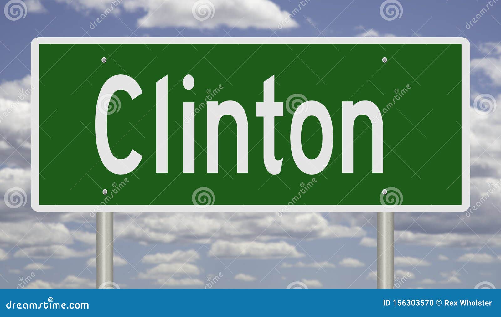 Highway Sign for Clinton Maine Stock Illustration - Illustration of ...