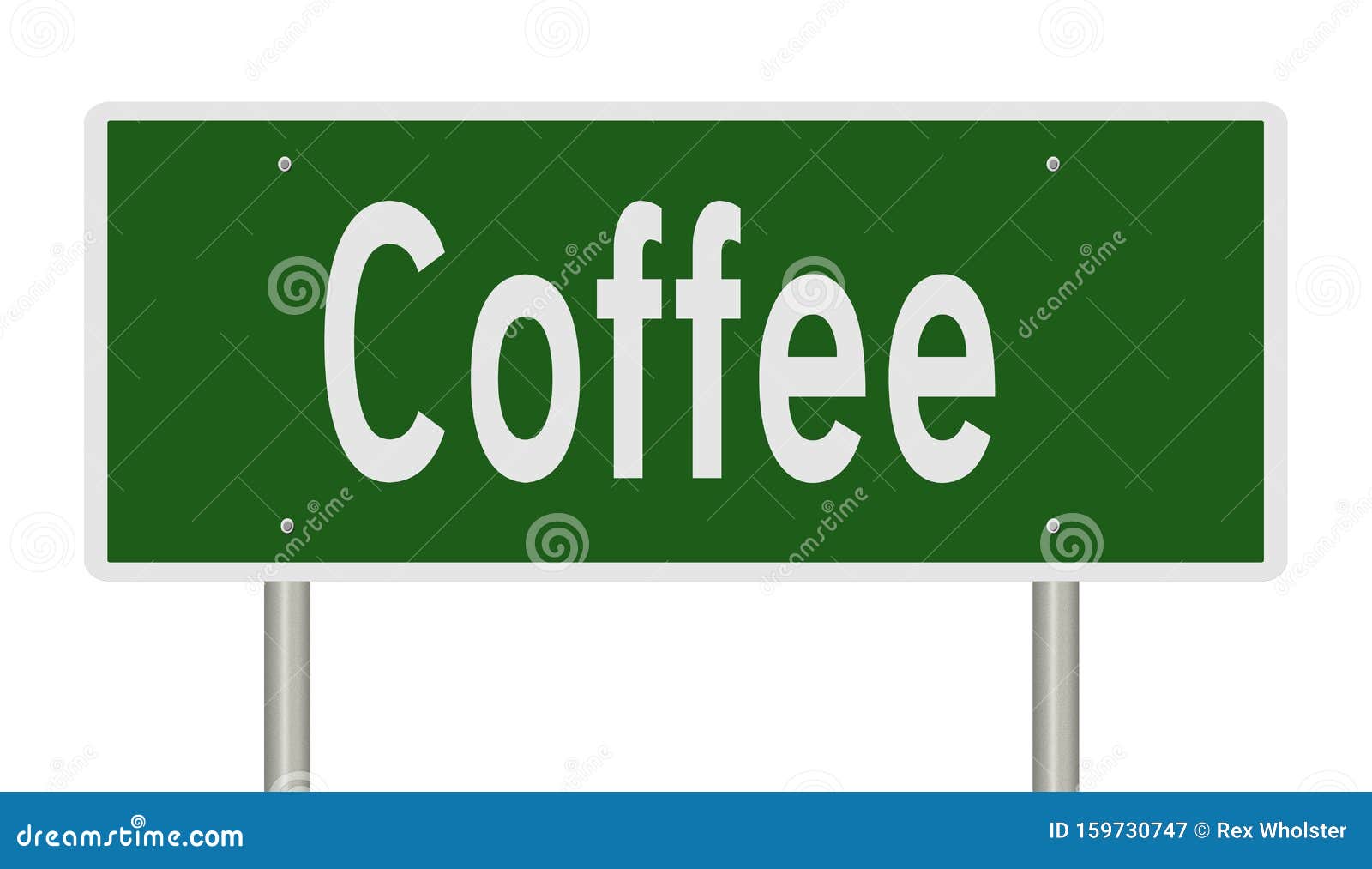 Highway sign for Coffee stock illustration. Illustration of rendering ...