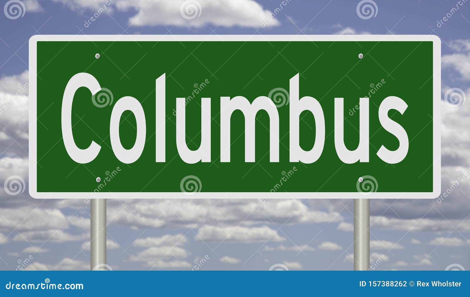 Highway sign for Columbus stock illustration. Illustration of states ...