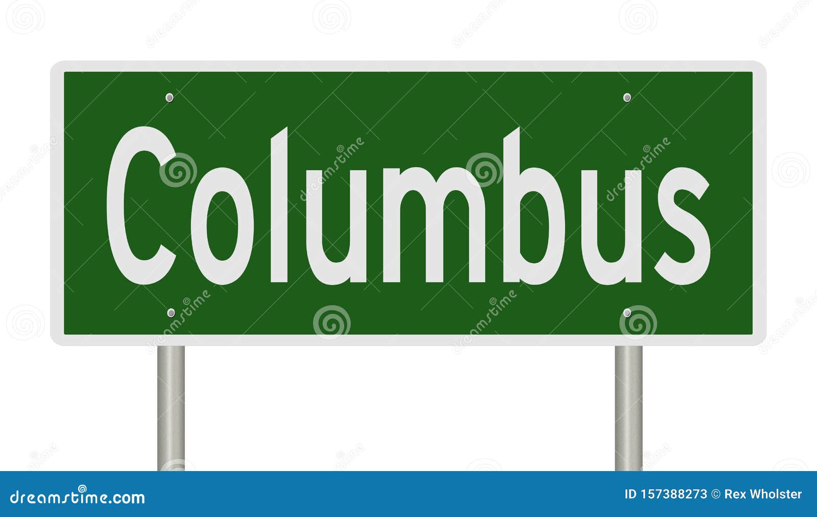Highway sign for Columbus stock illustration. Illustration of columbus ...