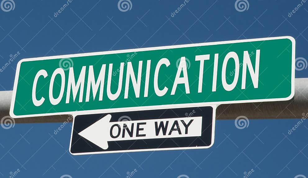 Highway Sign COMMUNICATION ONE WAY Stock Illustration - Illustration of ...