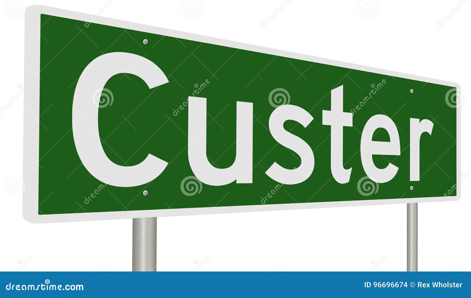 Highway Sign for Custer South Dakota Stock Illustration - Illustration ...