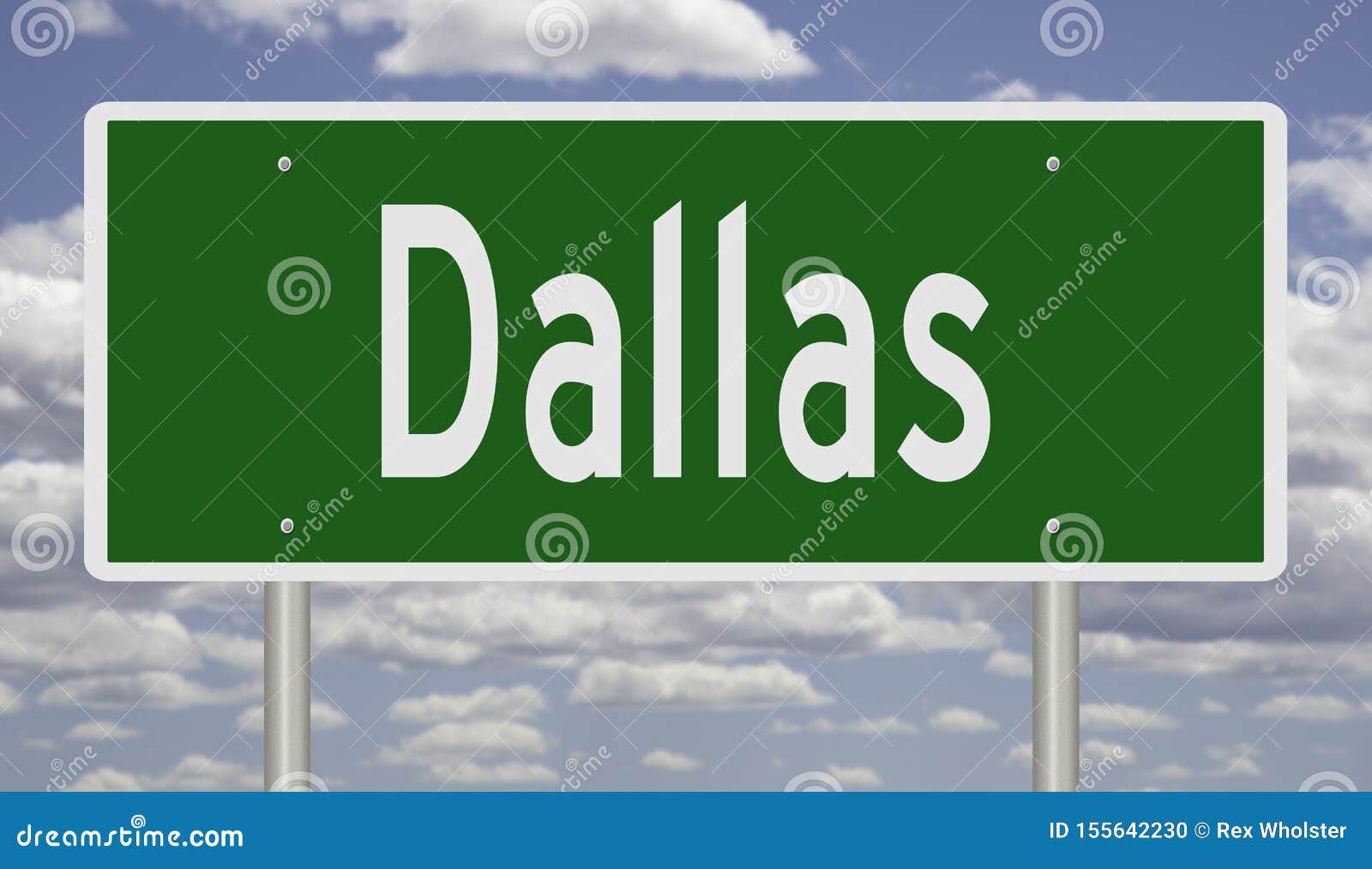 Highway Sign for Dallas Texas Stock Photo - Image of driving, rendering ...