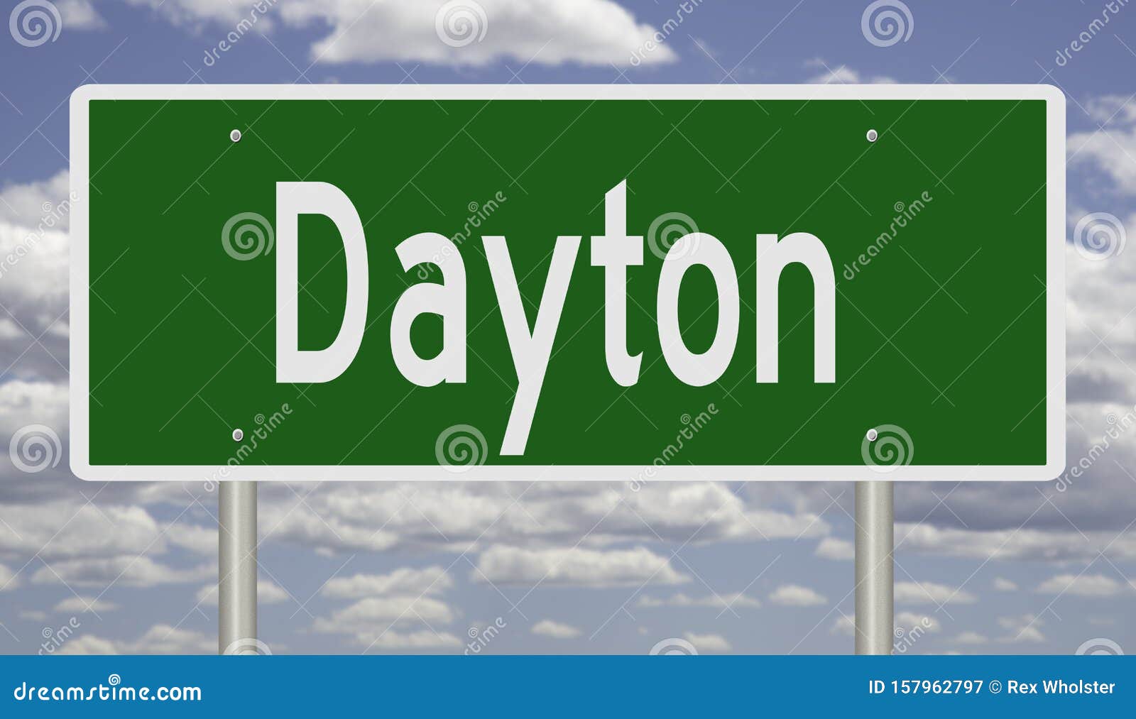 Highway Sign for Dayton Ohio Stock Illustration - Illustration of place ...