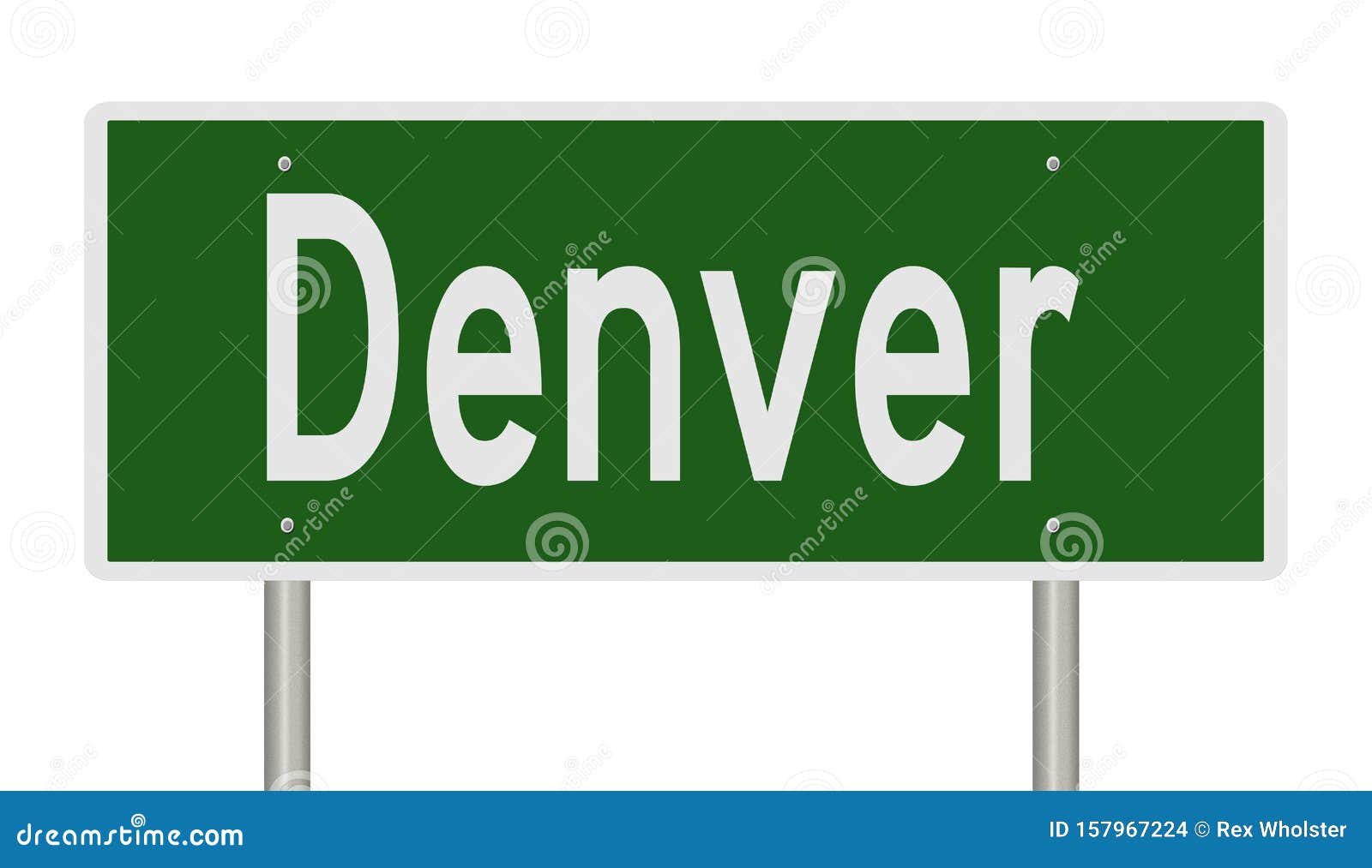 Highway Sign for Denver Colorado Stock Illustration - Illustration of ...