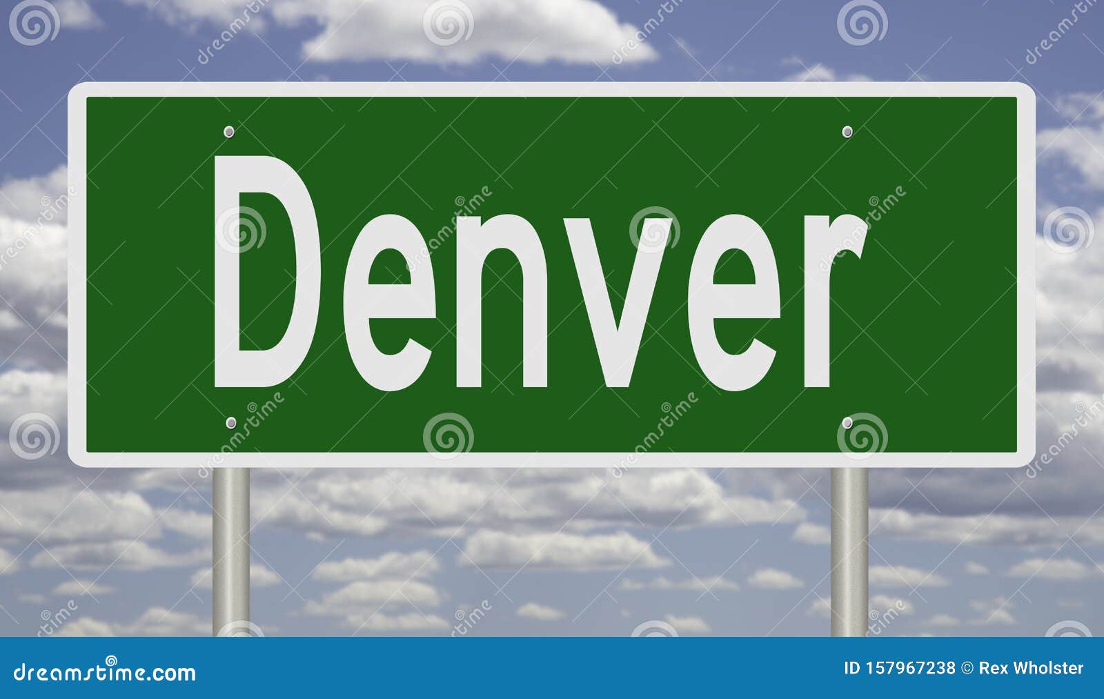 Highway Sign for Denver Colorado Stock Illustration - Illustration of ...