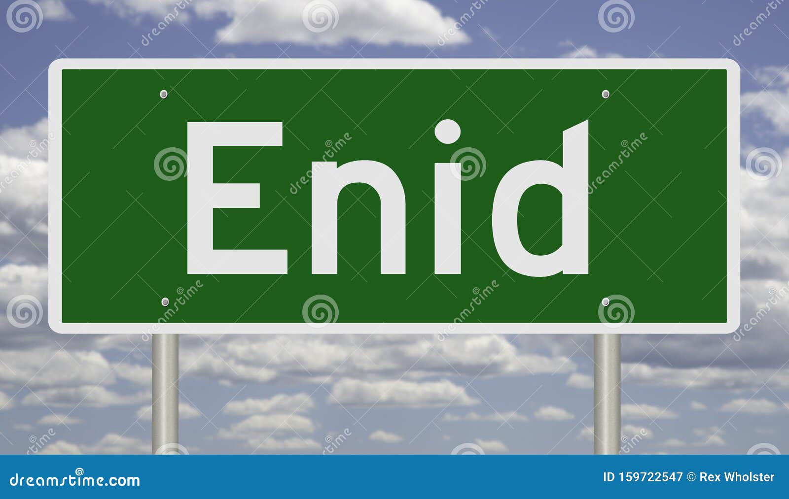 Highway sign for Enid stock image. Image of rendering - 159722547
