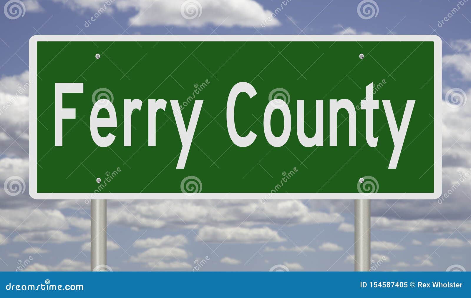 Map Of Ferry County In Washington DC State On White Background. Single ...