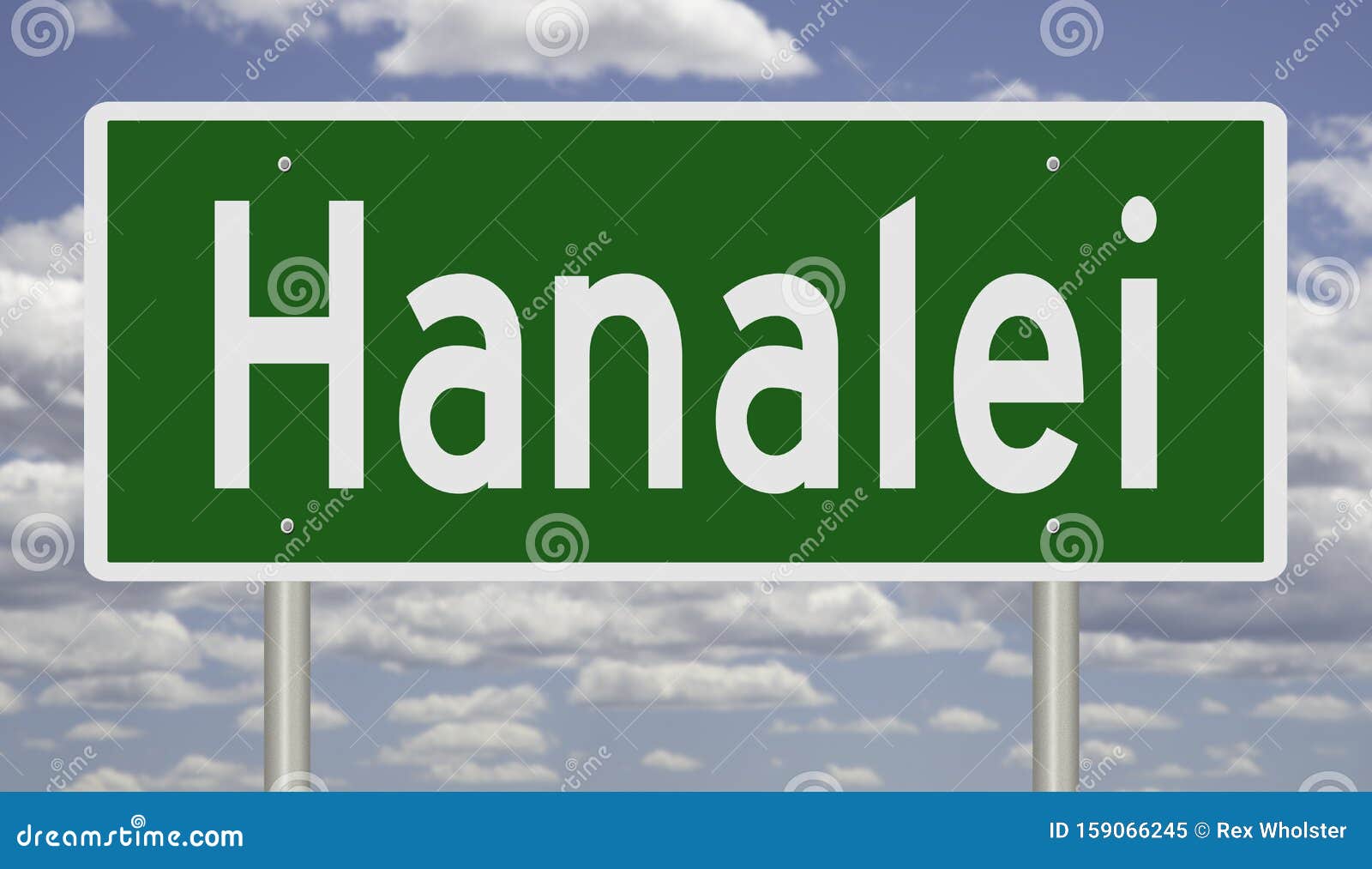 Highway sign for Hanalei stock illustration. Illustration of hawaii ...