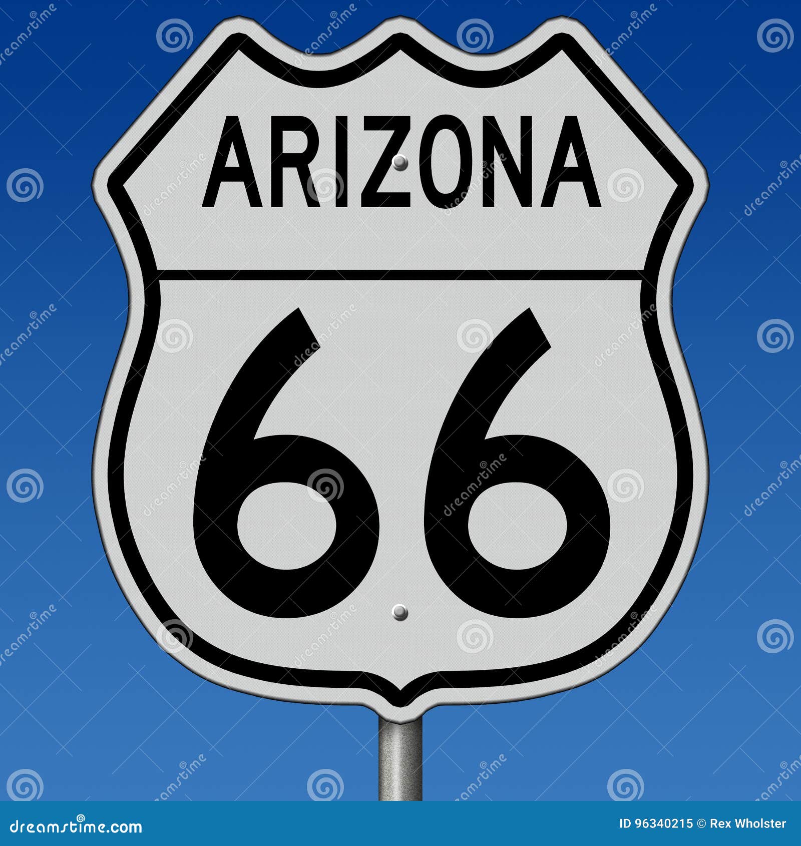 Highway Sign for Historic Arizona Route 66 Stock Illustration ...