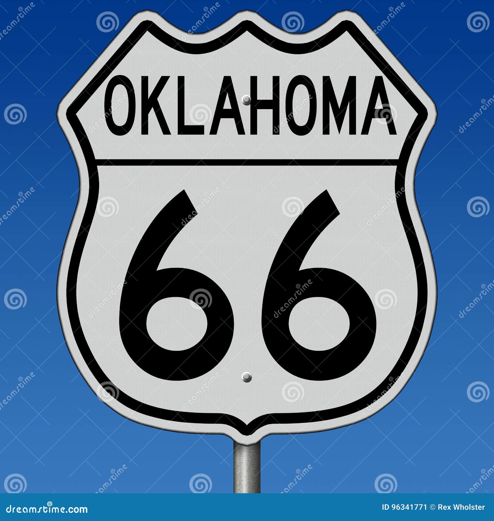 Highway Sign for Historic Oklahoma Route 66 Stock Illustration ...