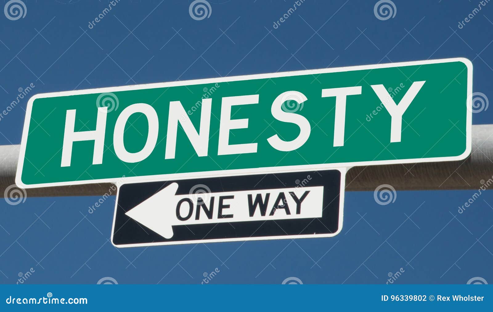 Highway Sign for HONESTY and ONE WAY Stock Illustration - Illustration ...
