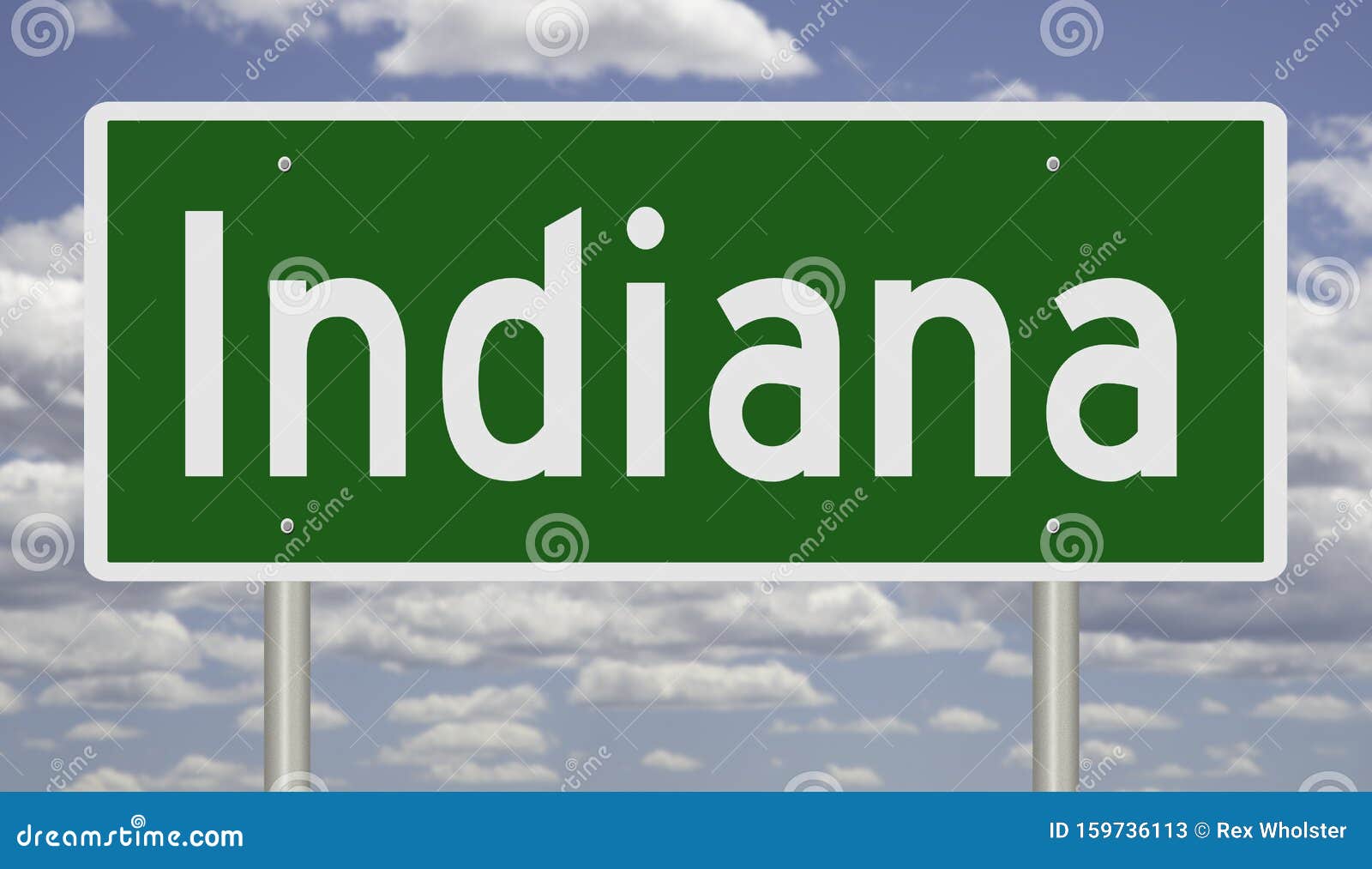 Highway sign for Indiana stock illustration. Illustration of street ...