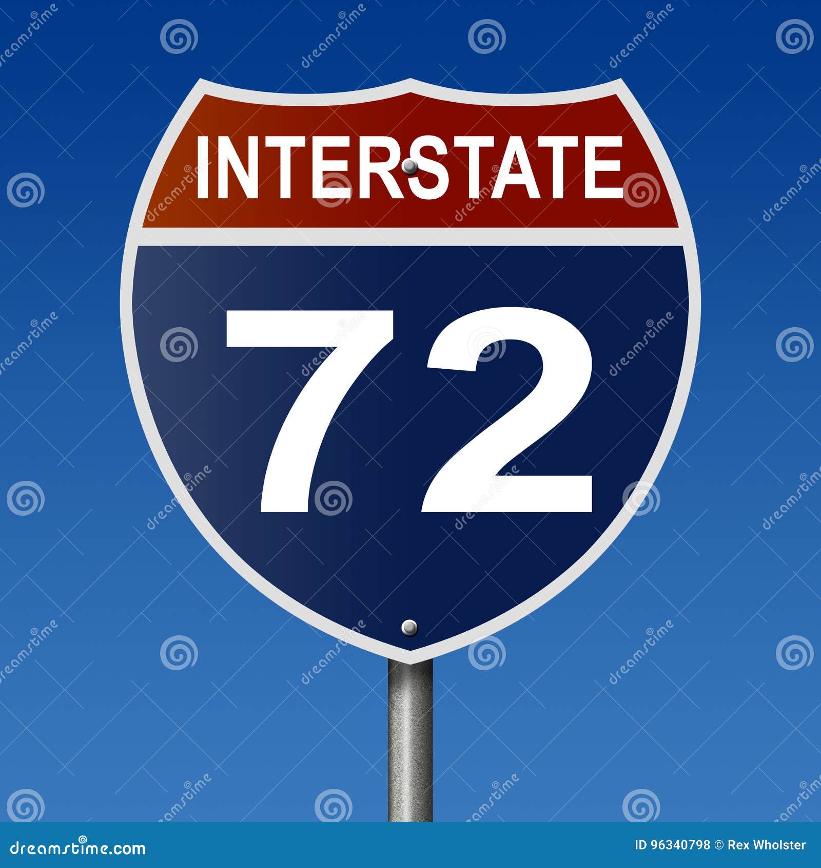 Highway Sign for Interstate 72 Stock Illustration - Illustration of ...