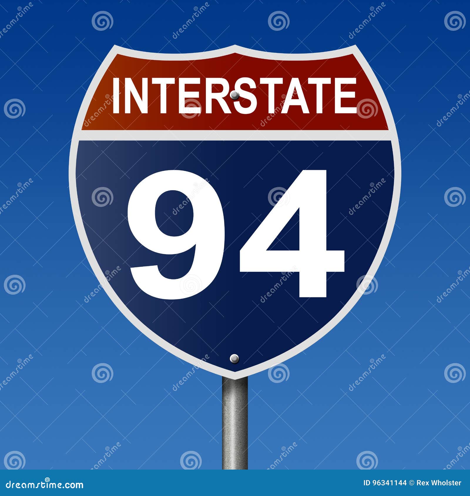 Highway Sign for Interstate 94 Stock Illustration - Illustration of ...