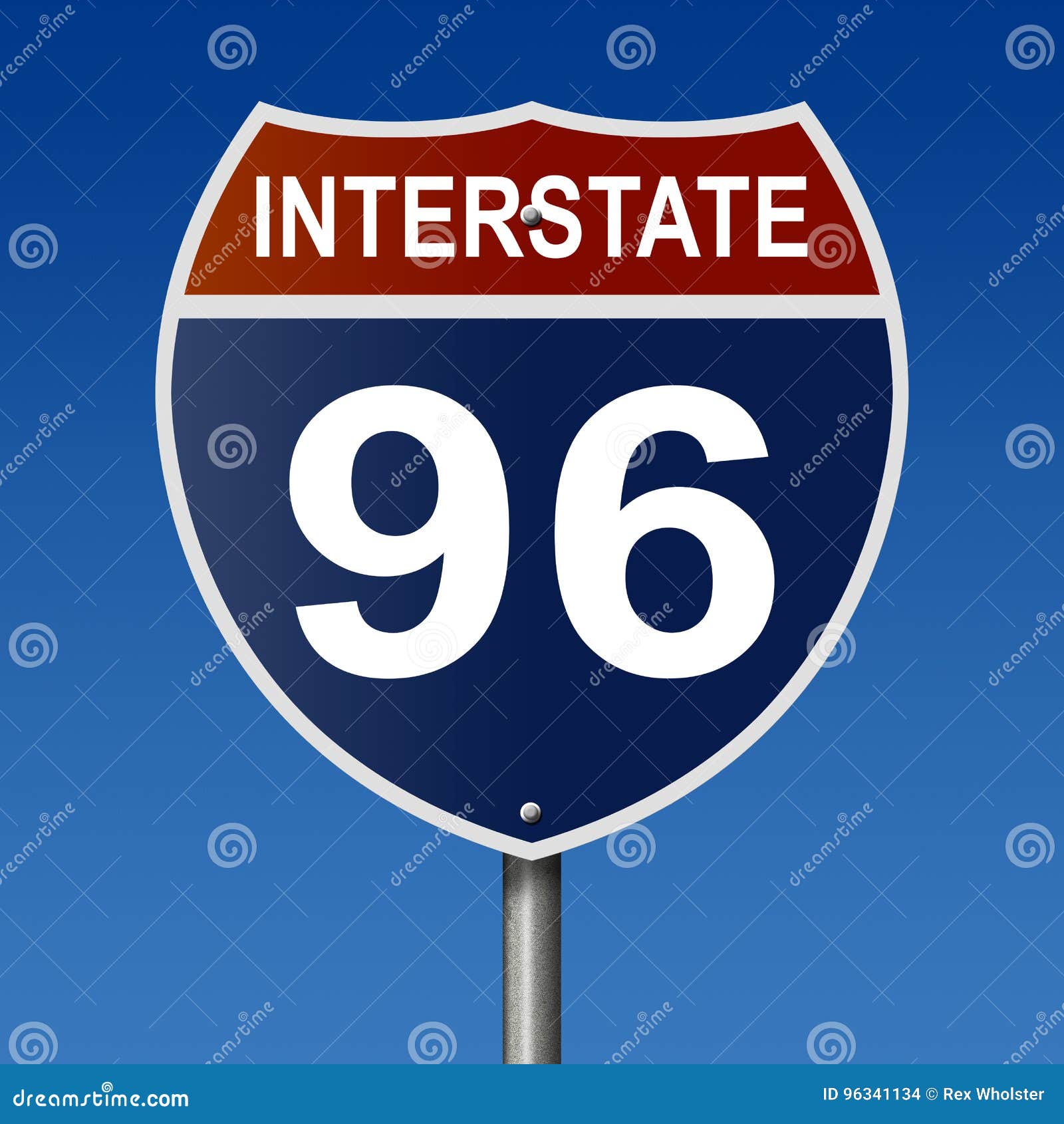 Highway Sign for Interstate 96 Stock Illustration - Illustration of ...