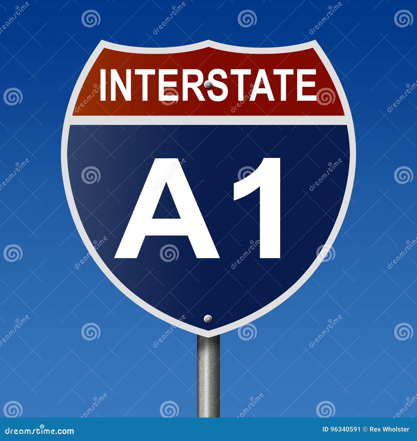 Highway Sign for Interstate Route A1 in Alaska Stock Illustration ...