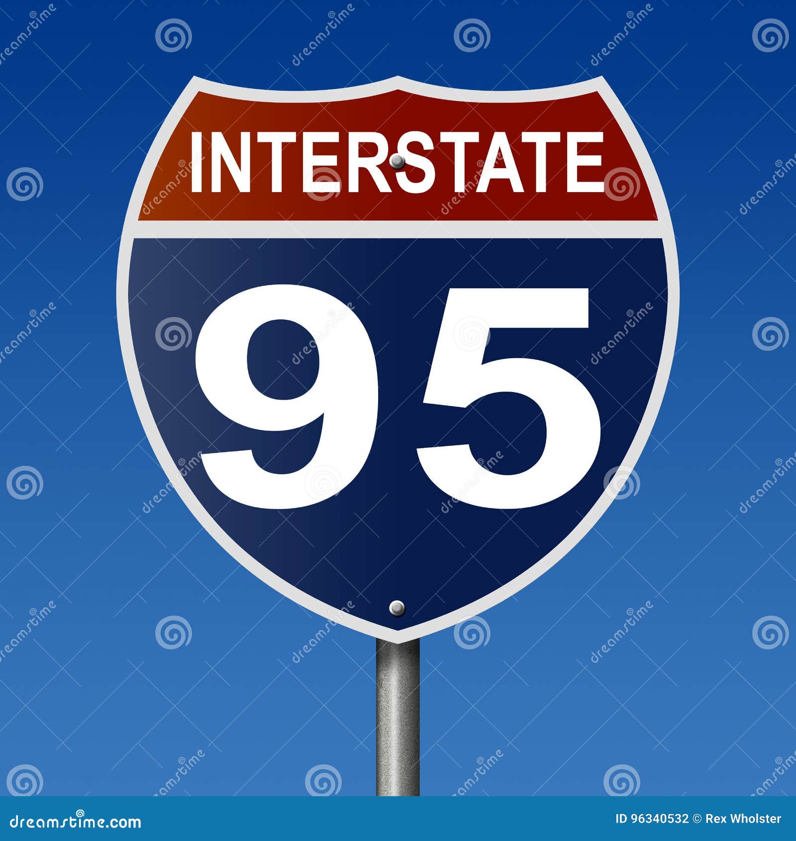 Highway Sign for Interstate Route 95 Stock Illustration - Illustration ...