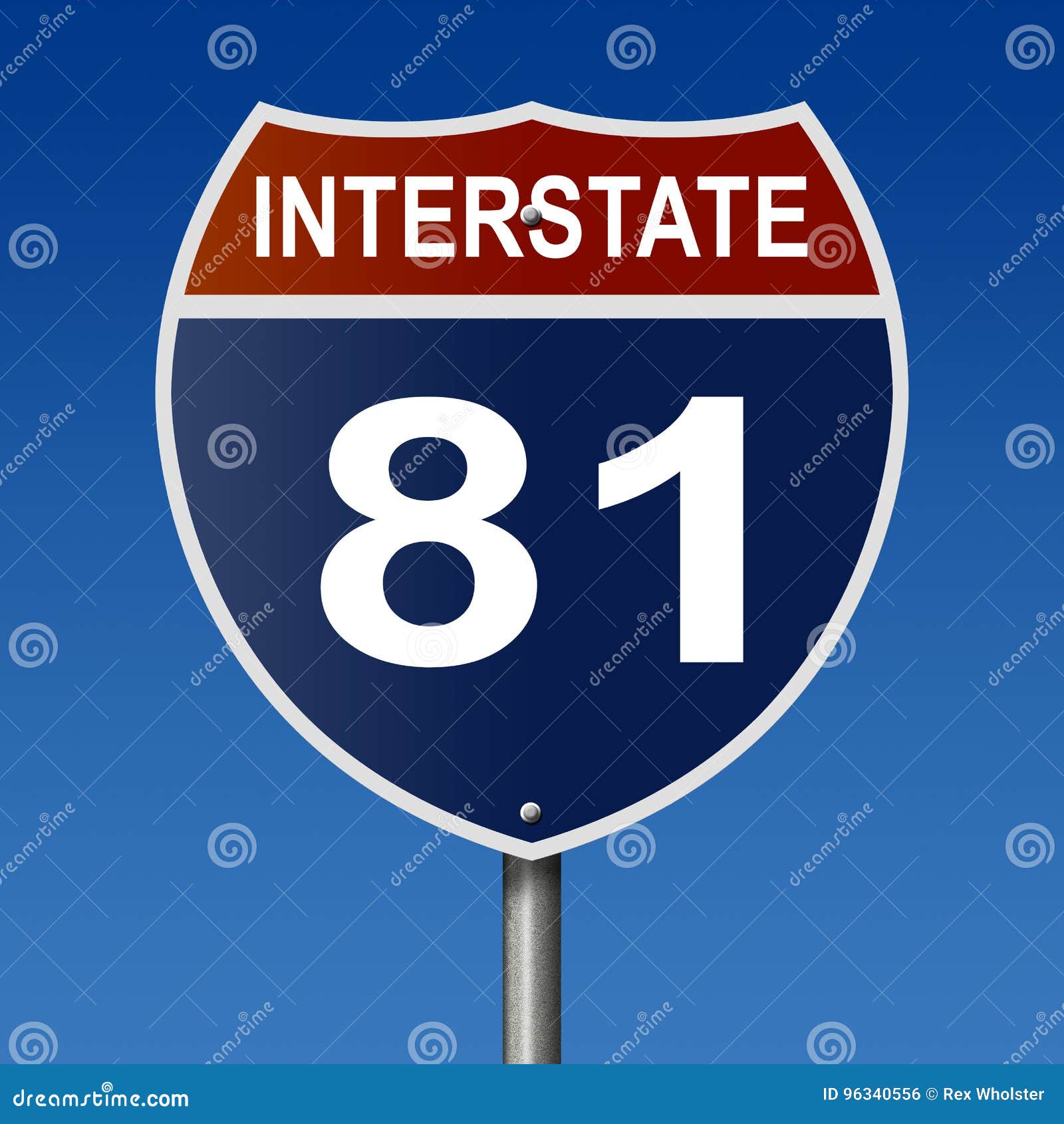 Highway Sign for Interstate Route 81 Stock Illustration - Illustration ...