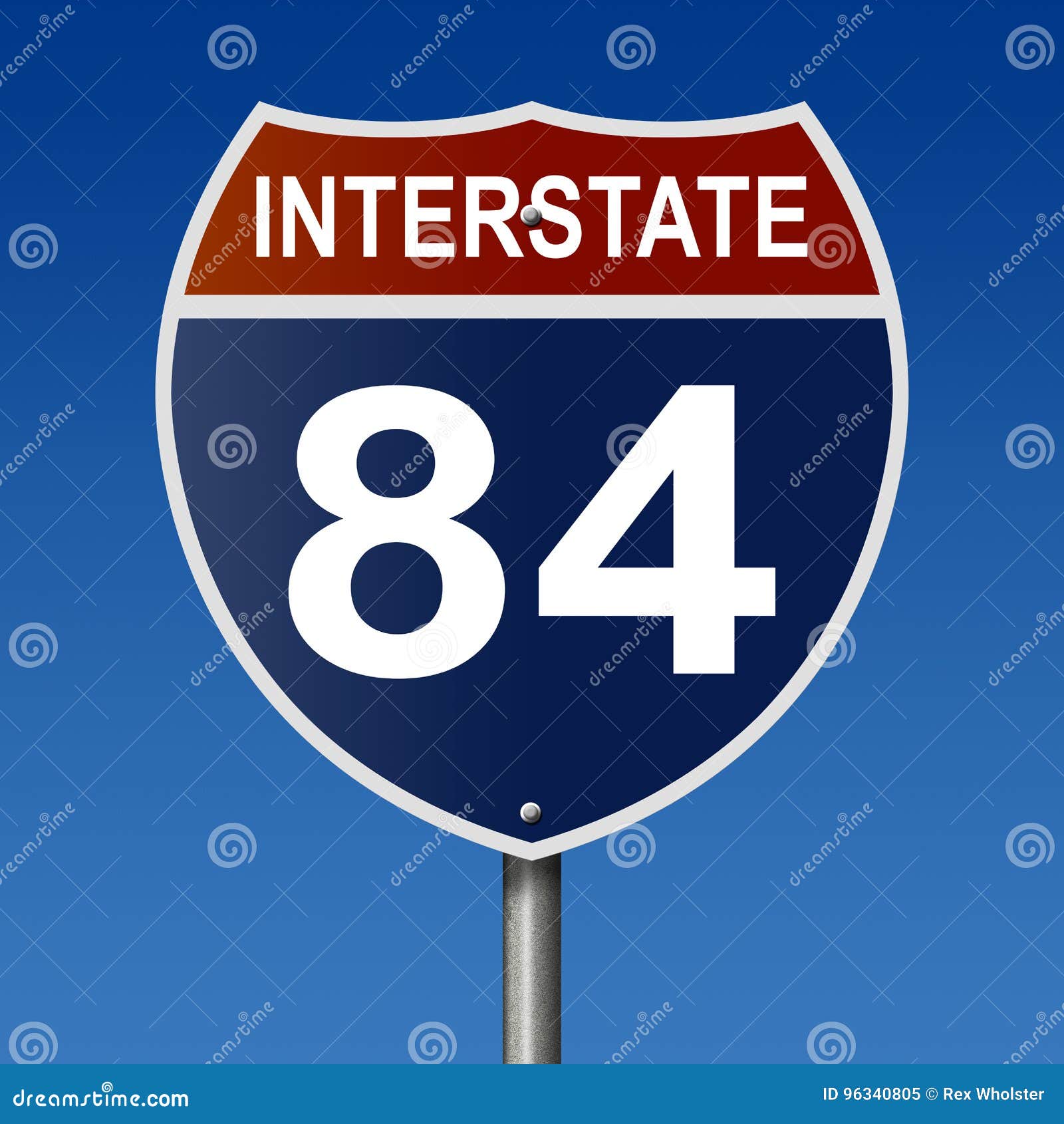 Highway Sign for Interstate Route 84 Stock Illustration - Illustration ...
