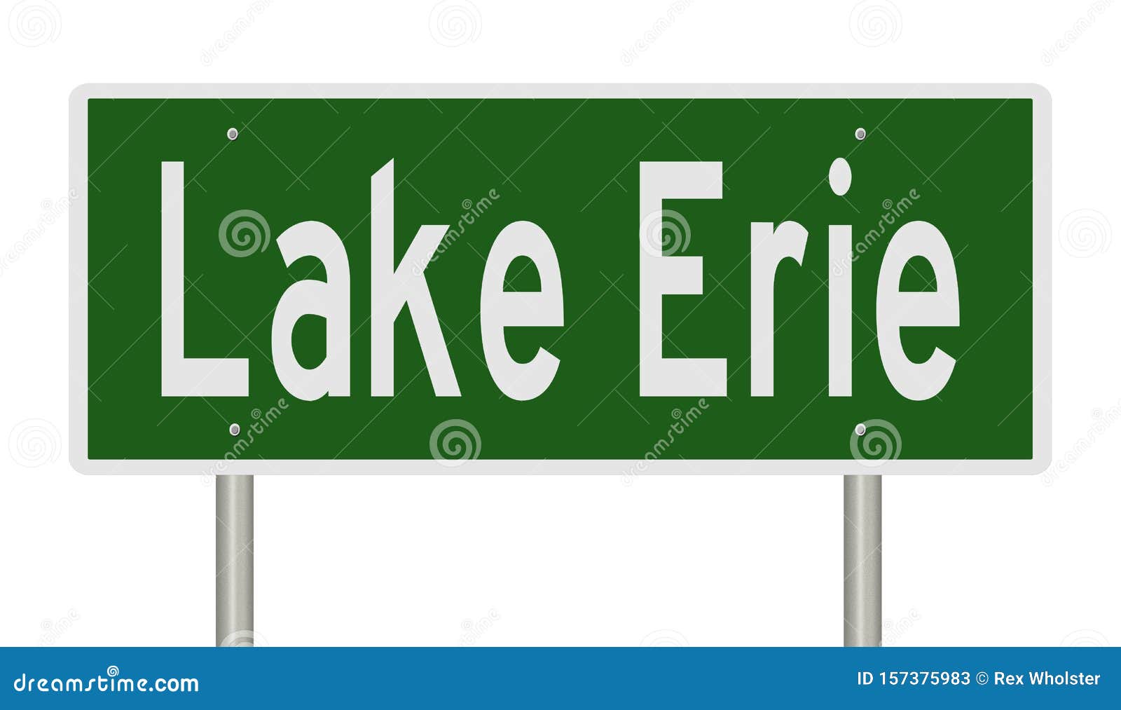 Lake Erie Vector Map Isolated On White Background. High-Detailed Black ...