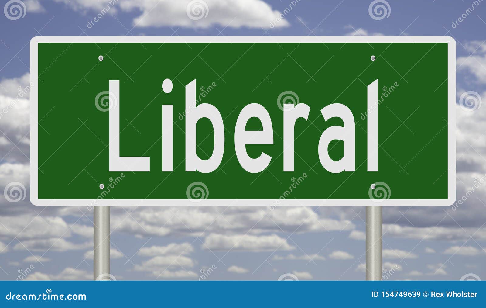 Highway sign for Liberal stock image. Image of progressive - 154749639