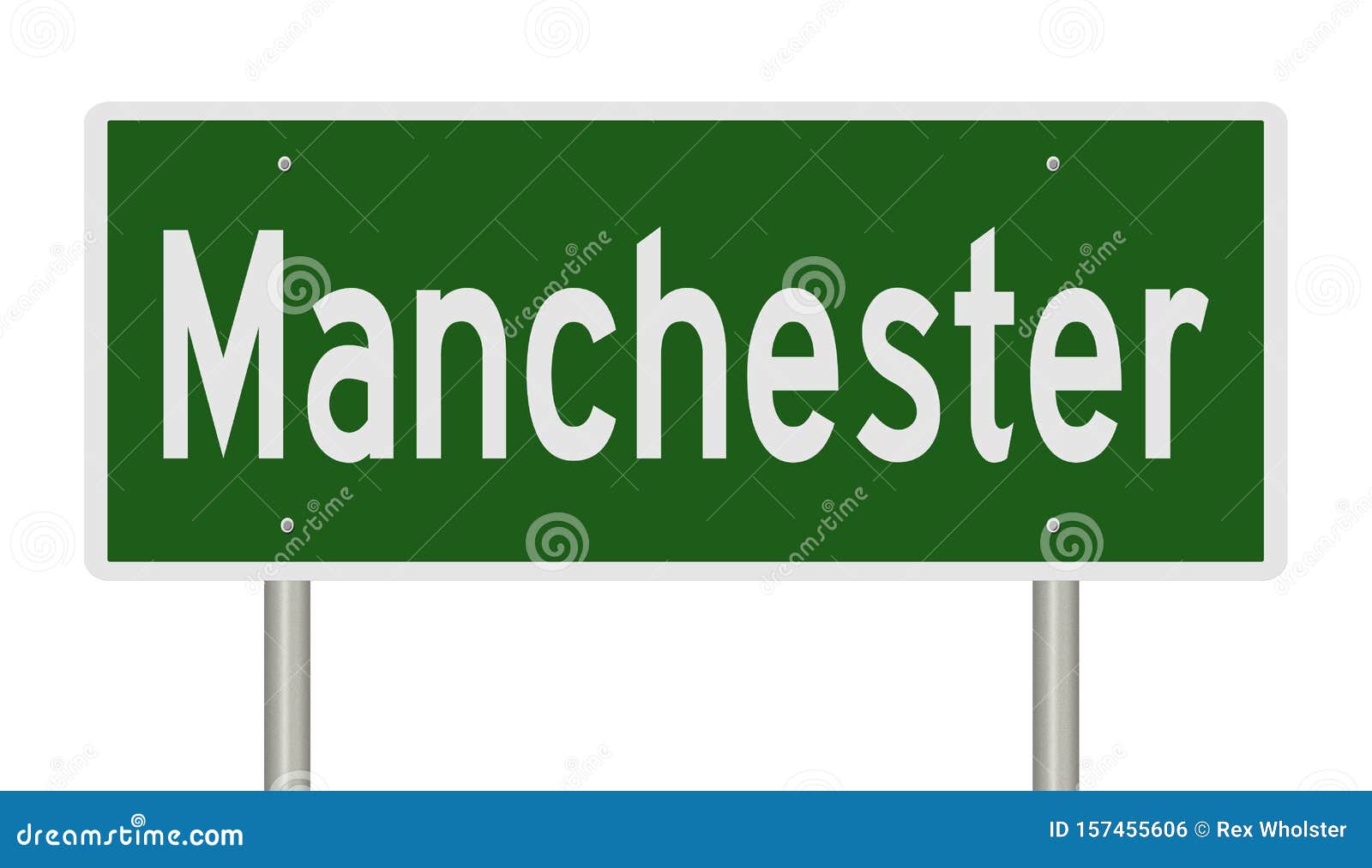 Highway Sign for Manchester Stock Illustration - Illustration of ...