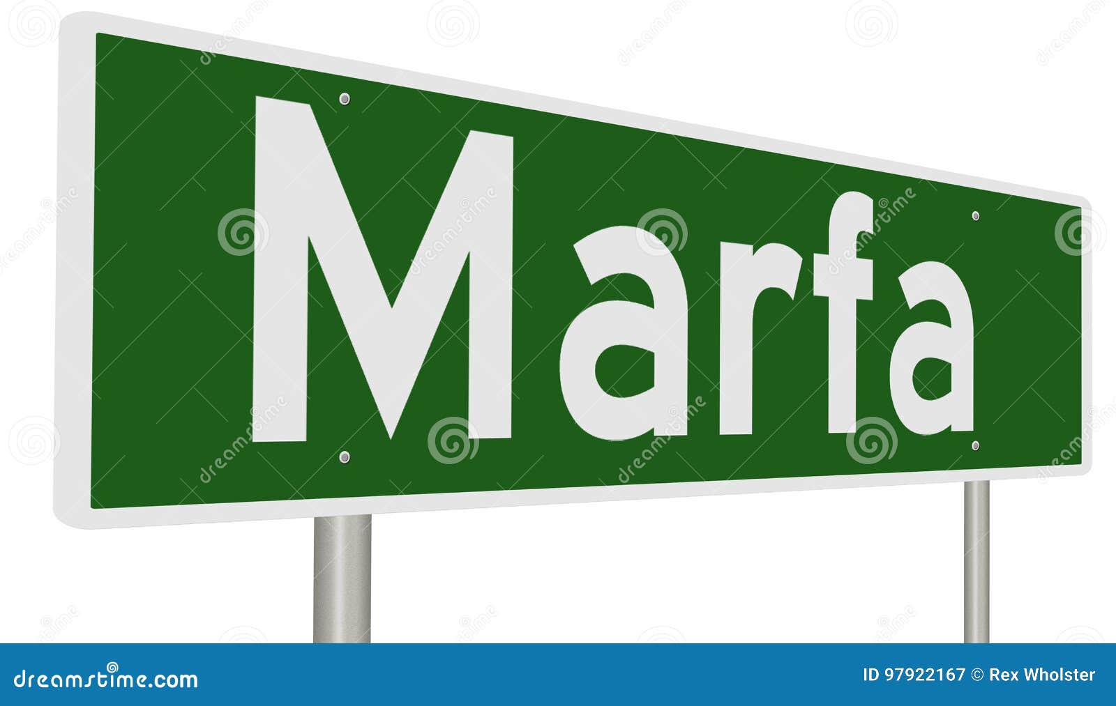 Highway Sign for Marfa Texas Stock Illustration - Illustration of ...