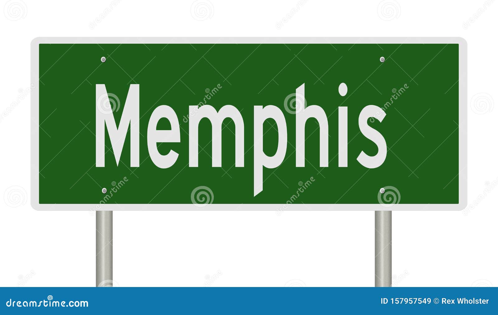 Highway Sign for Memphis Tennessee Stock Illustration - Illustration of ...