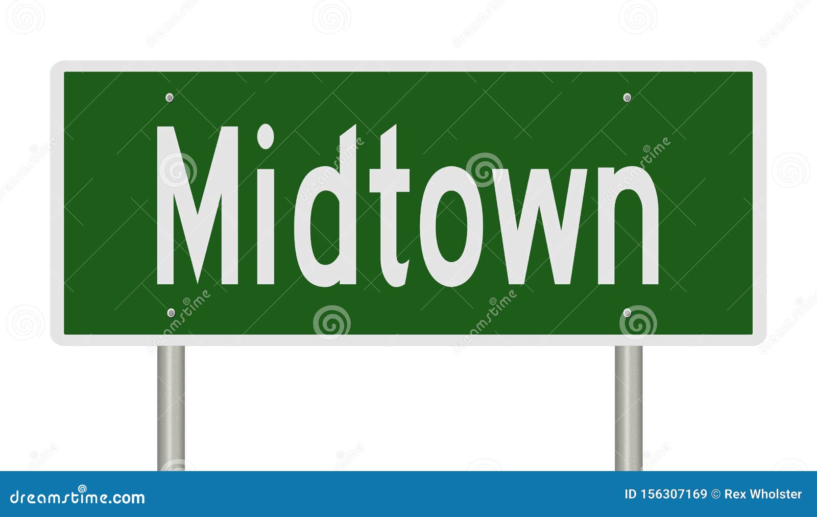 Highway sign for Midtown stock illustration. Illustration of district ...