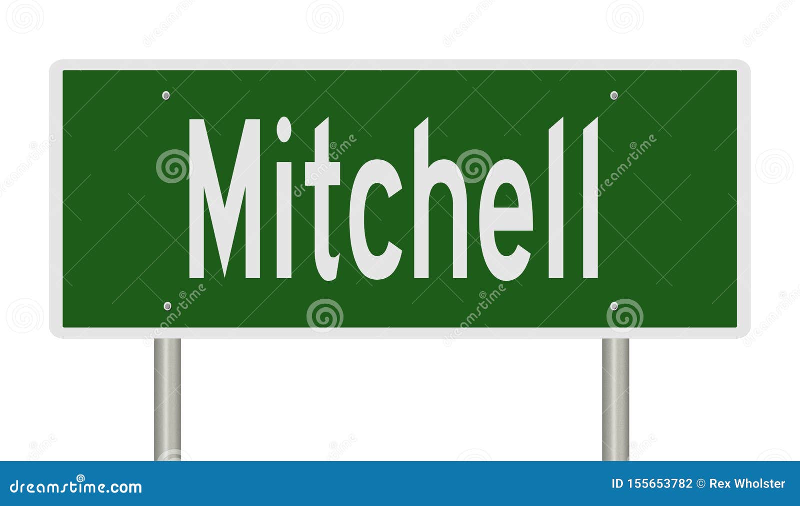 Highway sign for Mitchell stock illustration. Illustration of travel ...