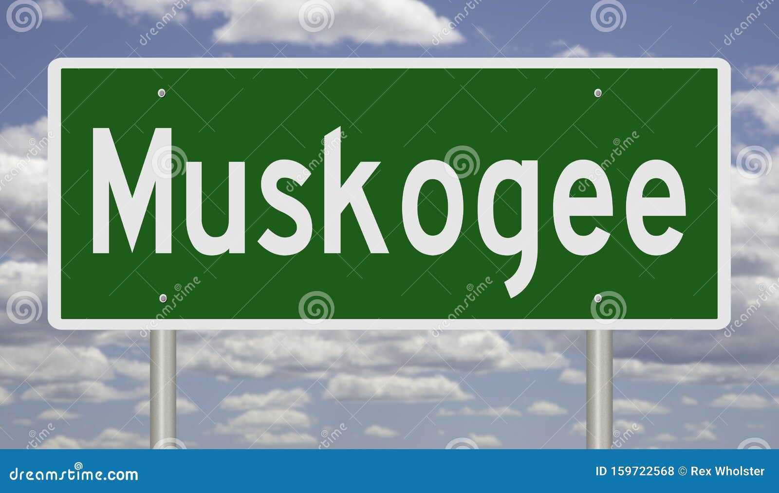 Highway sign for Muskogee stock photo. Image of sooner - 159722568