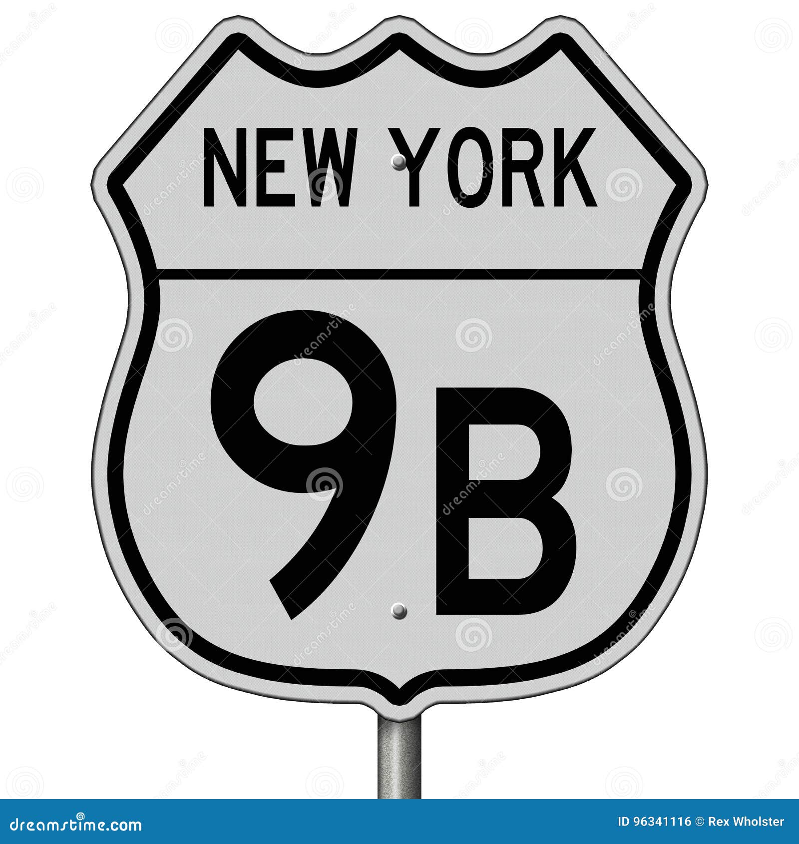 Highway Sign for New York Route 9B Stock Illustration - Illustration of ...