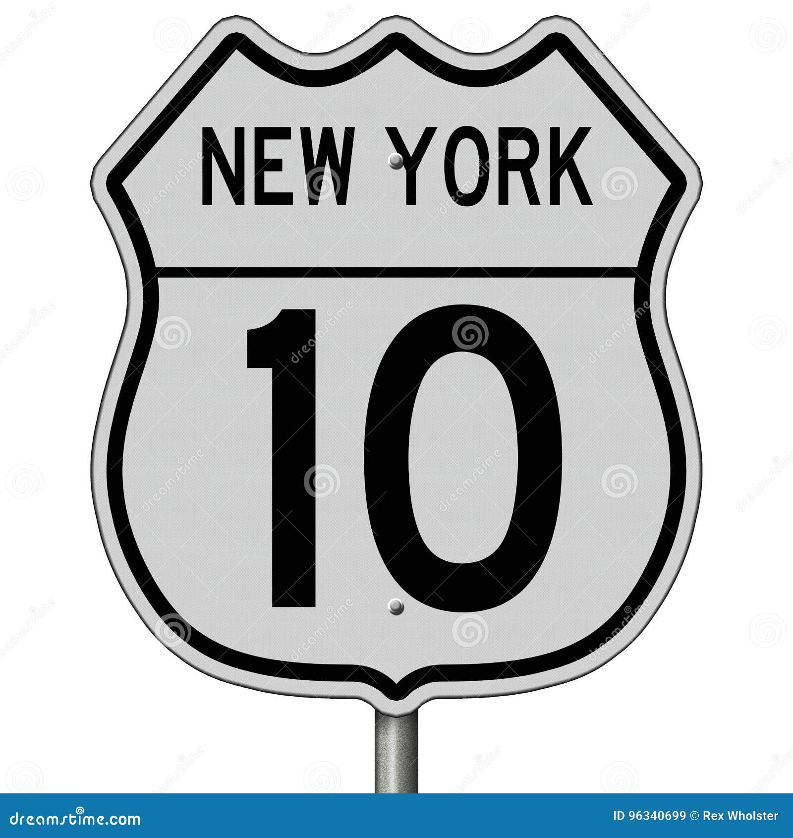 Highway Sign for New York Route 10 Stock Illustration - Illustration of ...