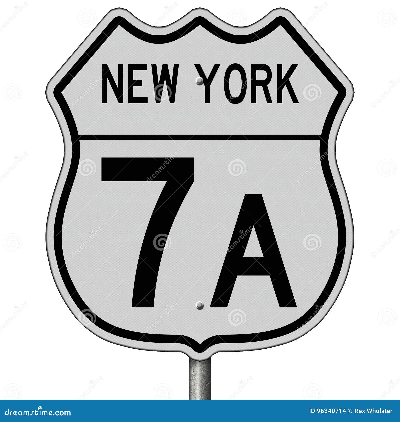 Highway Sign for New York Route 7A Stock Illustration - Illustration of ...