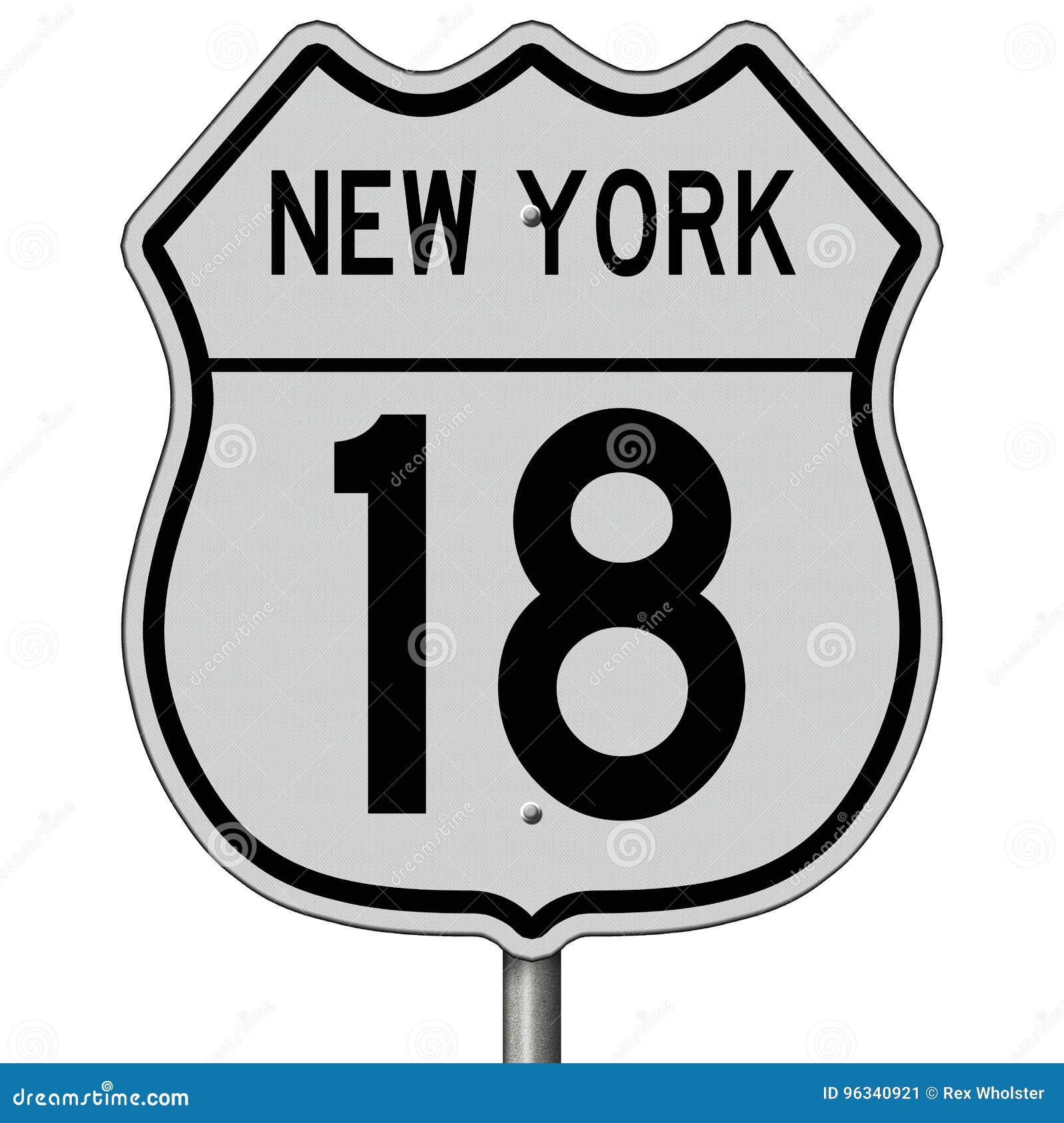 Highway Sign for New York Route 18 Stock Illustration - Illustration of ...