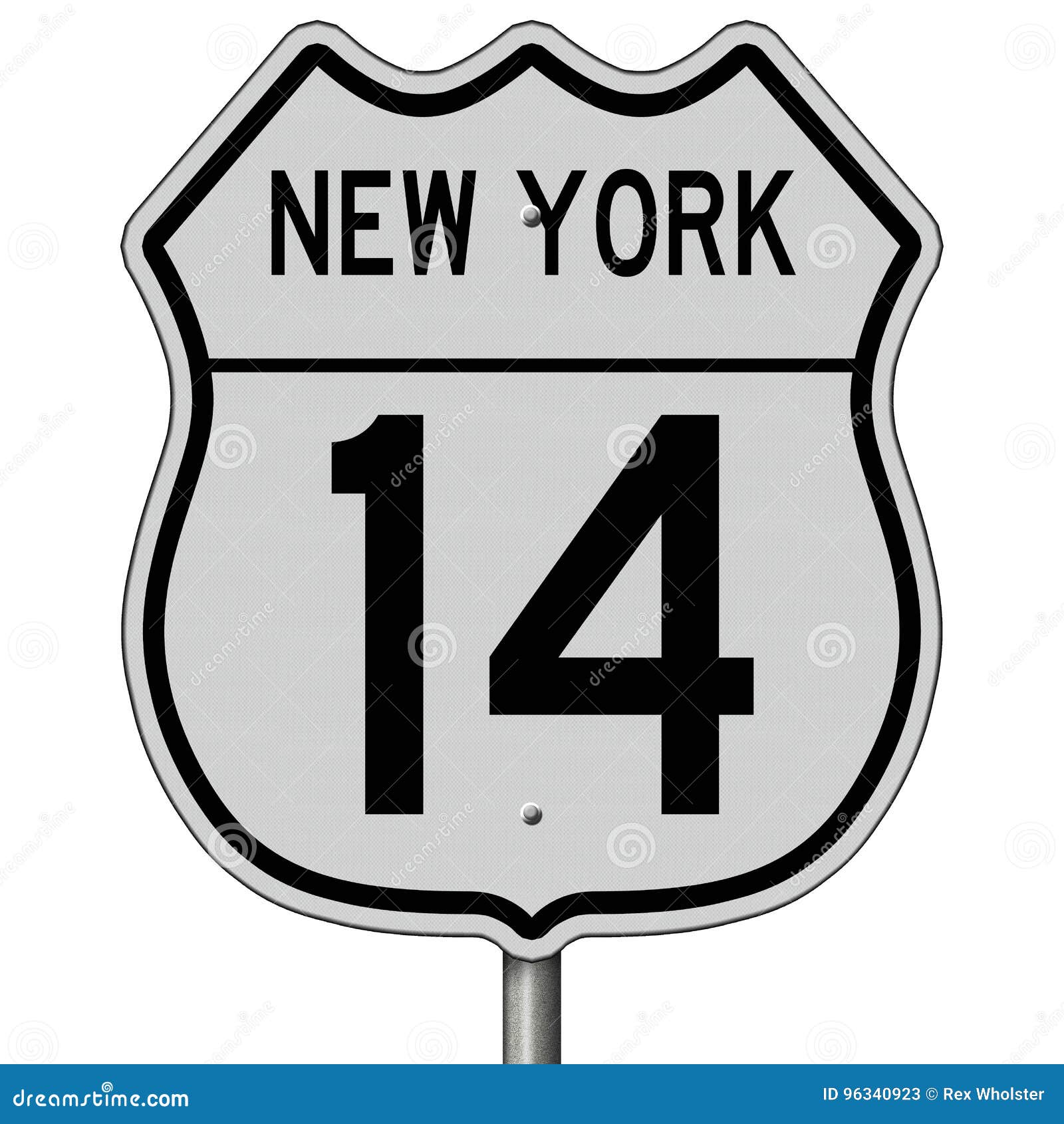 Highway Sign for New York Route 14 Stock Illustration - Illustration of ...