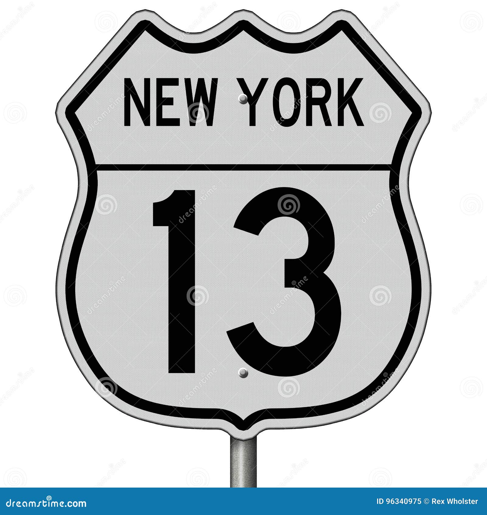 Highway Sign for New York Route 13 Stock Illustration - Illustration of ...